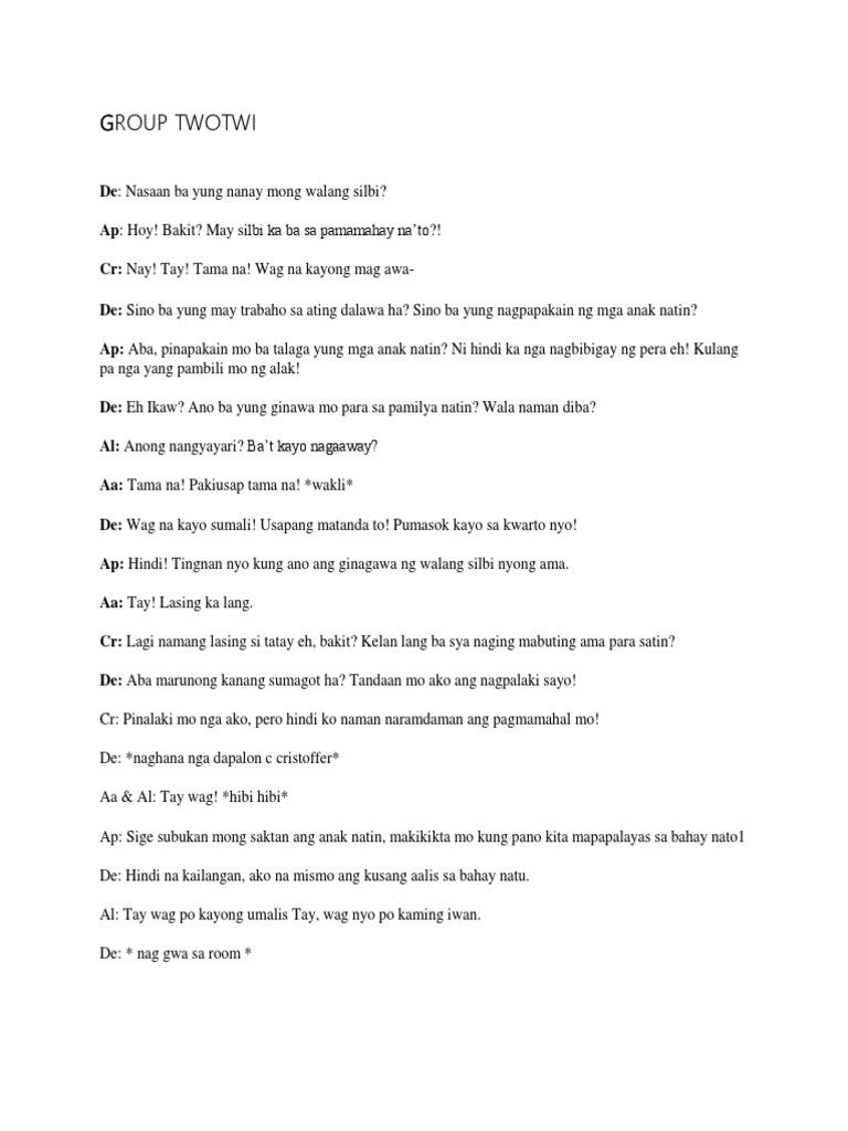 Acting Script Tagalog | PDF