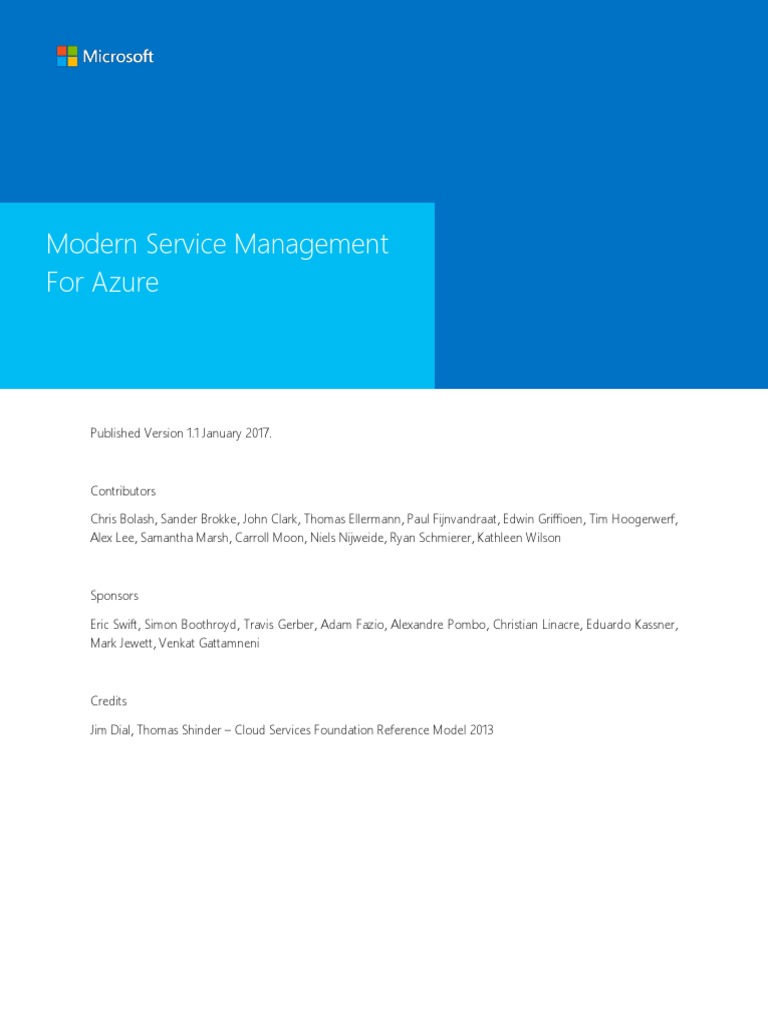 Modern Service Management For Azure v1.1 | PDF | Cloud Computing ...