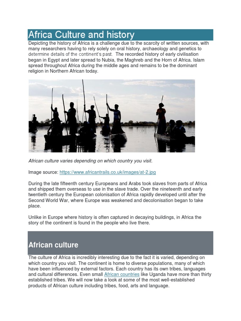Africa's Rich History and Culture | PDF | Africa | Europe Travel
