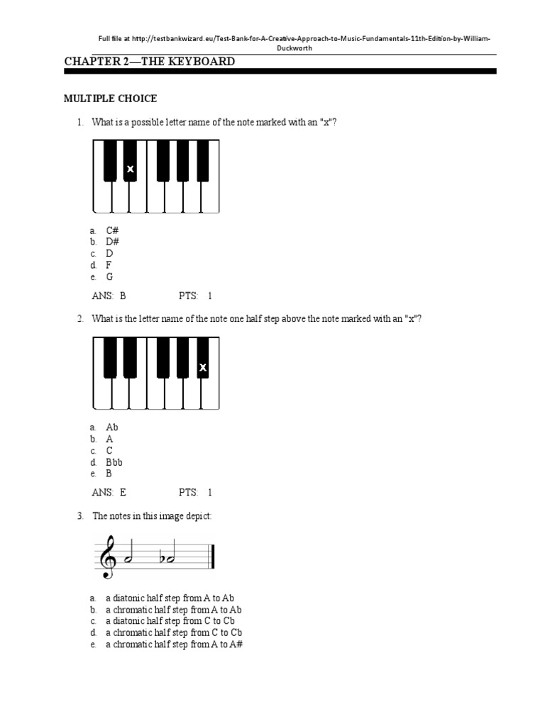Test Bank For A Creative Approach To Music Fundamentals 11th Edition by ...