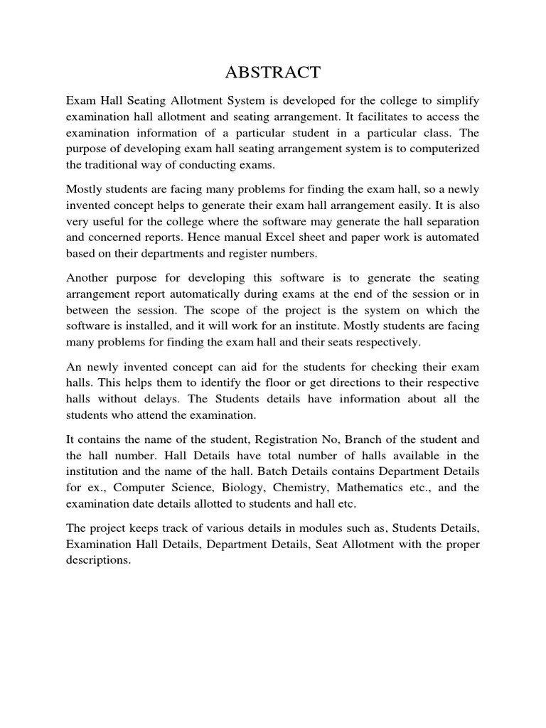 An Efficient Exam Hall Seating Allotment System | PDF | Microsoft ...