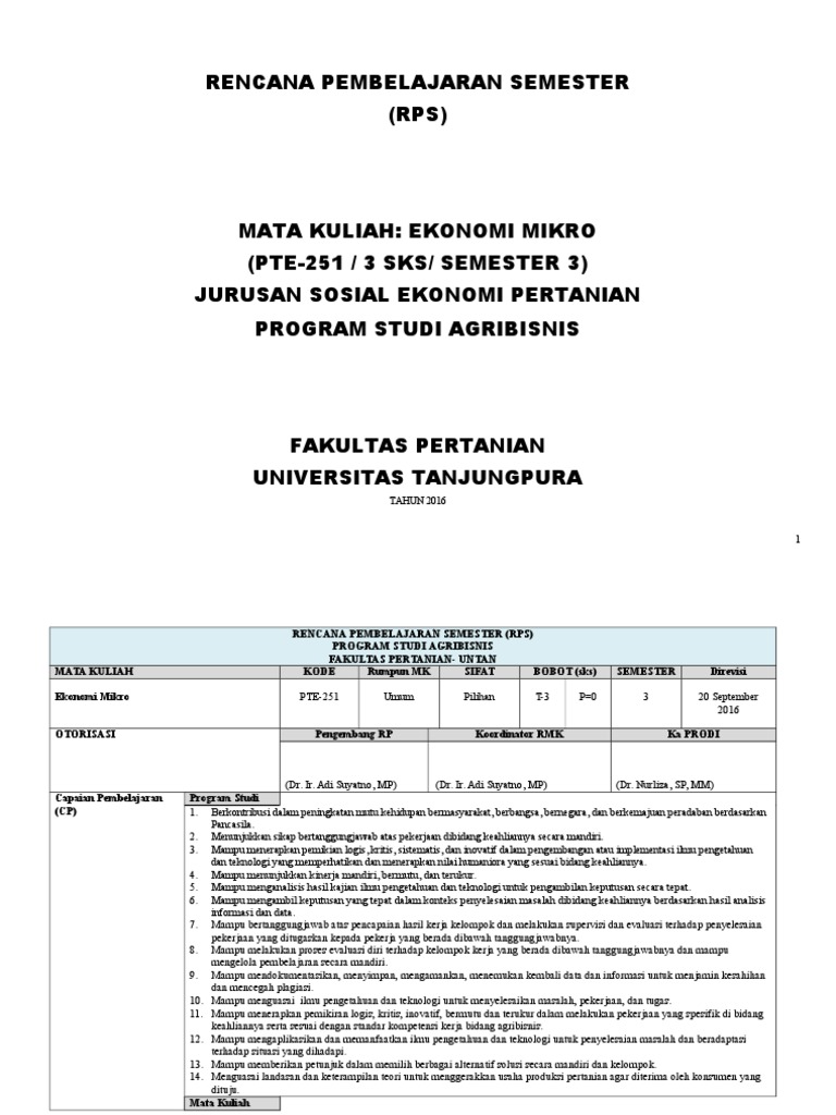 RPS Ekonomi Mikro Ok | PDF