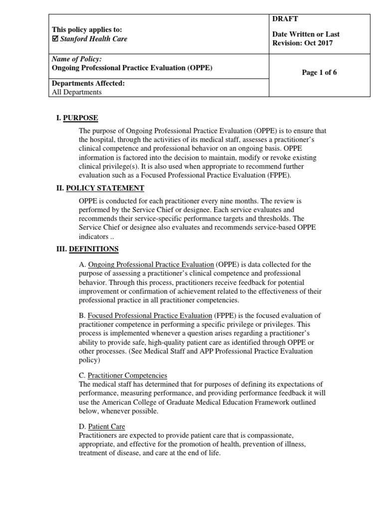 Ongoing Professional Practice Evaluation Oppe 10 17 | Download Free PDF ...