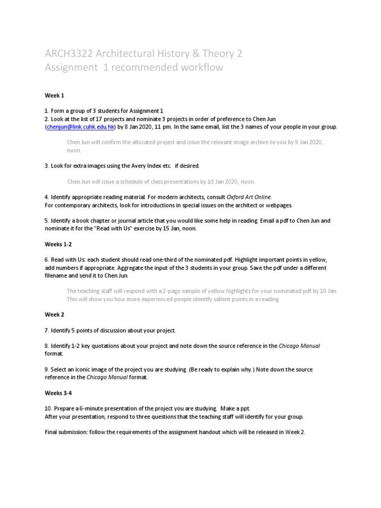 Architectural History Assignment Workflow | PDF | Art | Career & Growth