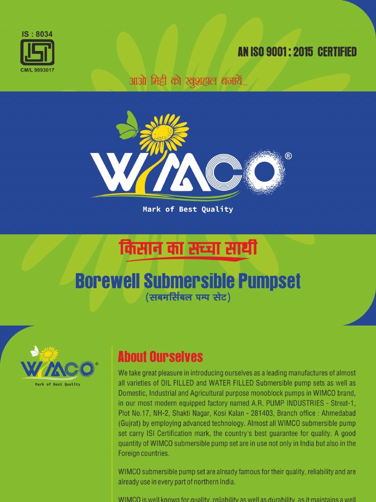 WIMCO - Submersible Pump CATALOG | PDF