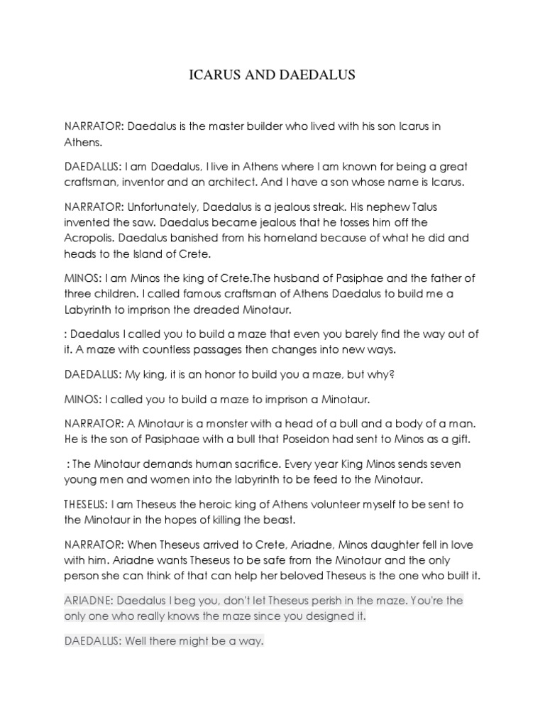 Icarus and Daedalus | Download Free PDF | Minotaur | Theseus