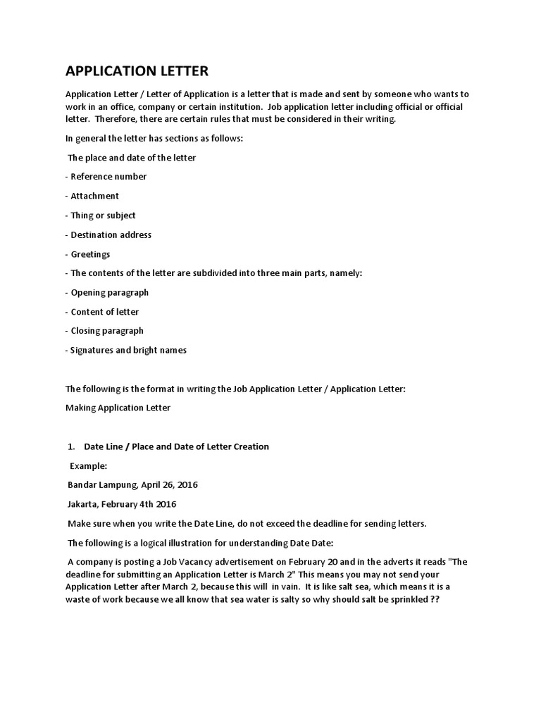 A Guide to Writing an Effective Job Application Letter | PDF ...