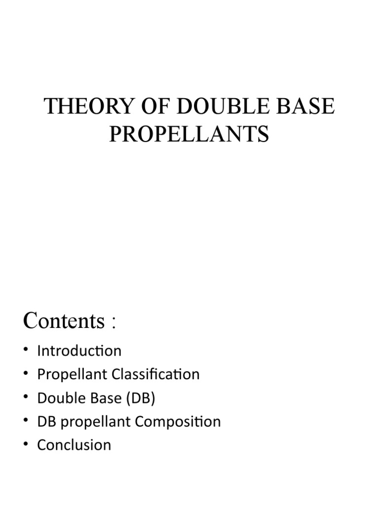 Double Base Propellant Overview | PDF
