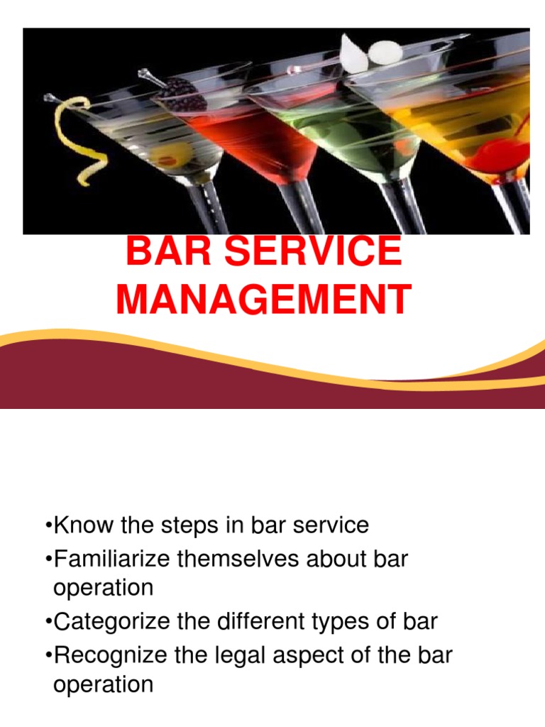 Types of Bar Service Explained | PDF | Bar | Pub