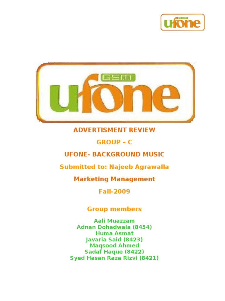 Ad Review - Ufone | PDF | Advertising | Target Audience