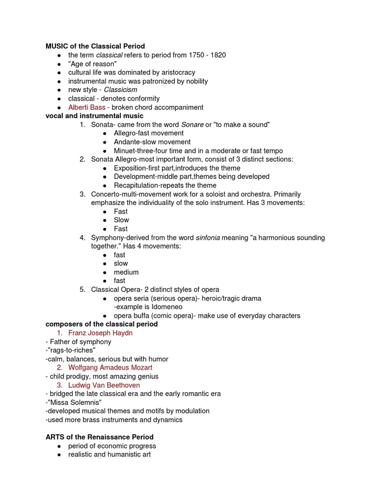 MAPEH 9 Second Quarter Reviewer | PDF | Classical Period (Music) | Substance Abuse