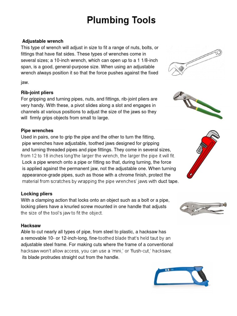 Plumbing Tools | PDF | Hydraulic Engineering | Home Appliance