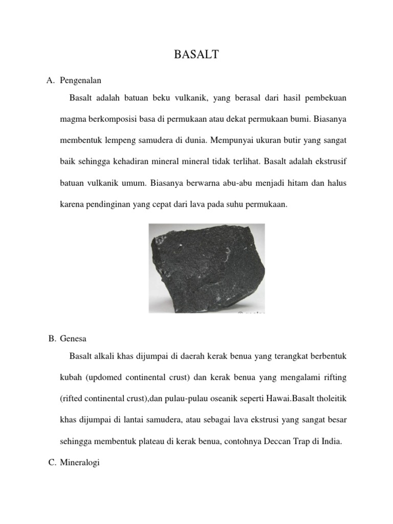 Pengertian dan Kegunaan Batu Basalt | PDF