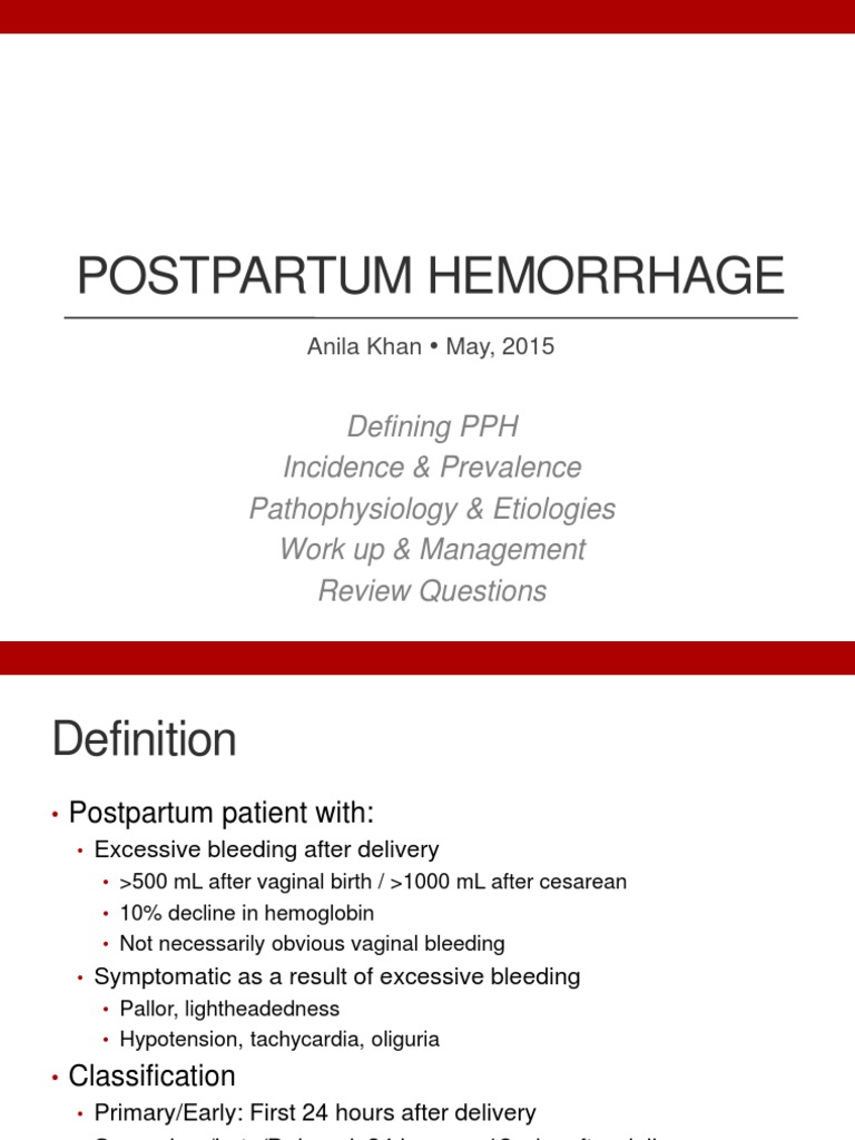 Postpartum Hemorrhage | PDF | Childbirth | Uterus