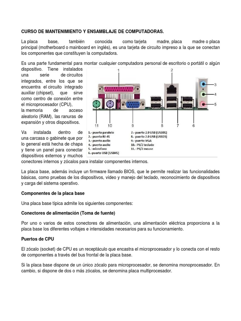 Curso de Mantenimiento y Ensamblaje de Computadoras | PDF | Memoria de ... Curso de Mantenimiento y Ensamblaje de Computadoras | PDF | Memoria de ...