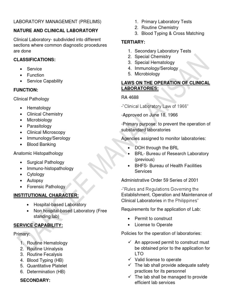 LAB MAN REVIEWER by Darcee QT | PDF | Pathology | Histopathology