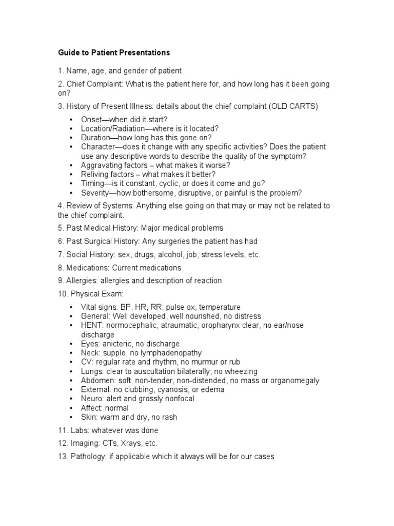 A Comprehensive Guide to Clinical Case Presentations: Ensuring ...