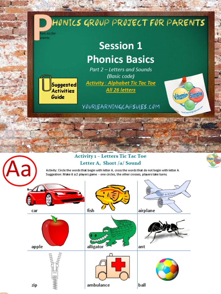 Alphabets Tic Tac Toe Phonics For Parents Session 1 Part 2 Letters and ...