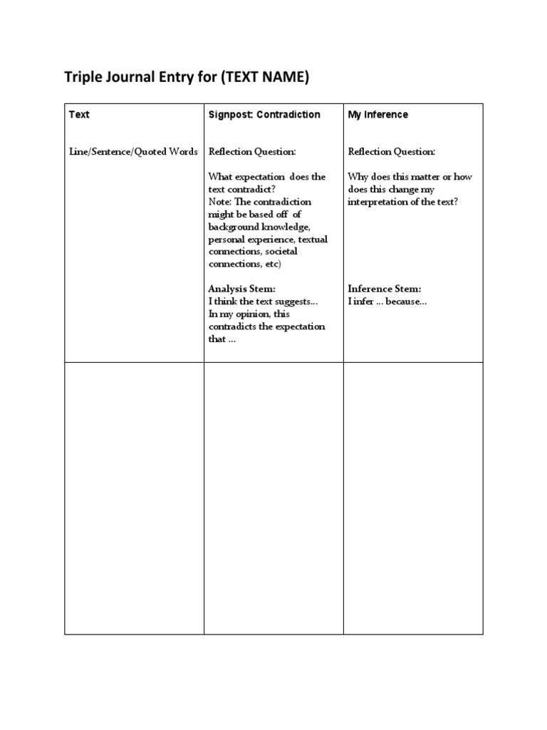 Triple Entry Journal | PDF