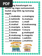 Grade 2 Filipino Worksheet | PDF