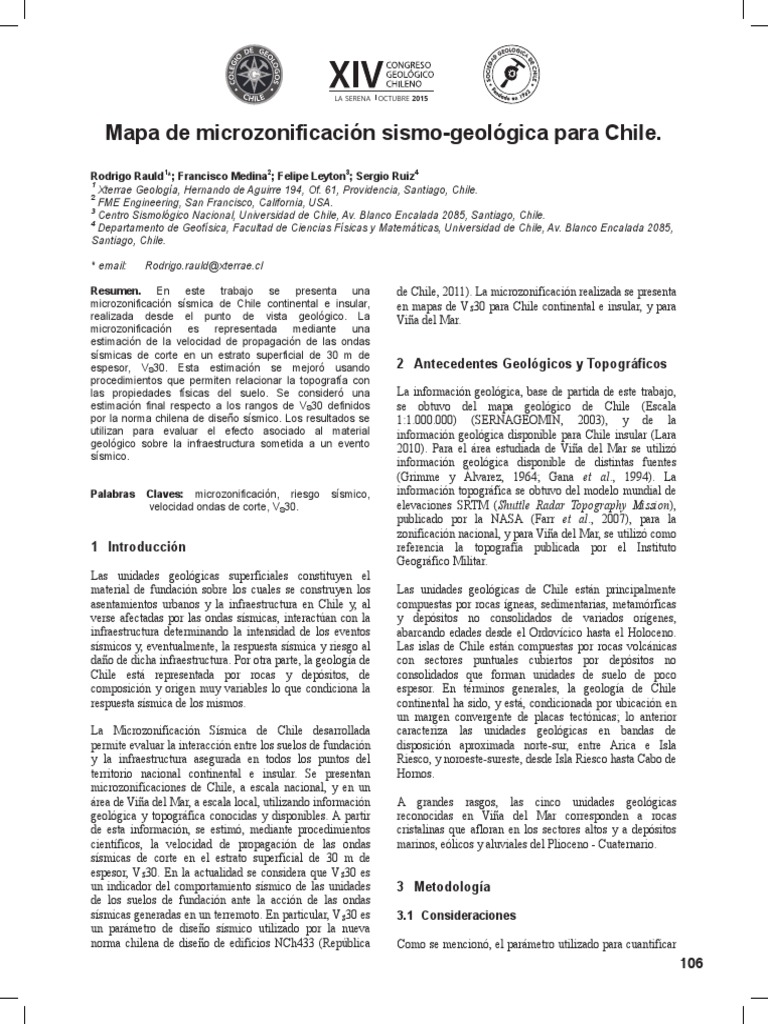 Mapa de Microzonificación Sísmica en Chile | PDF | Roca (geología) | Chile