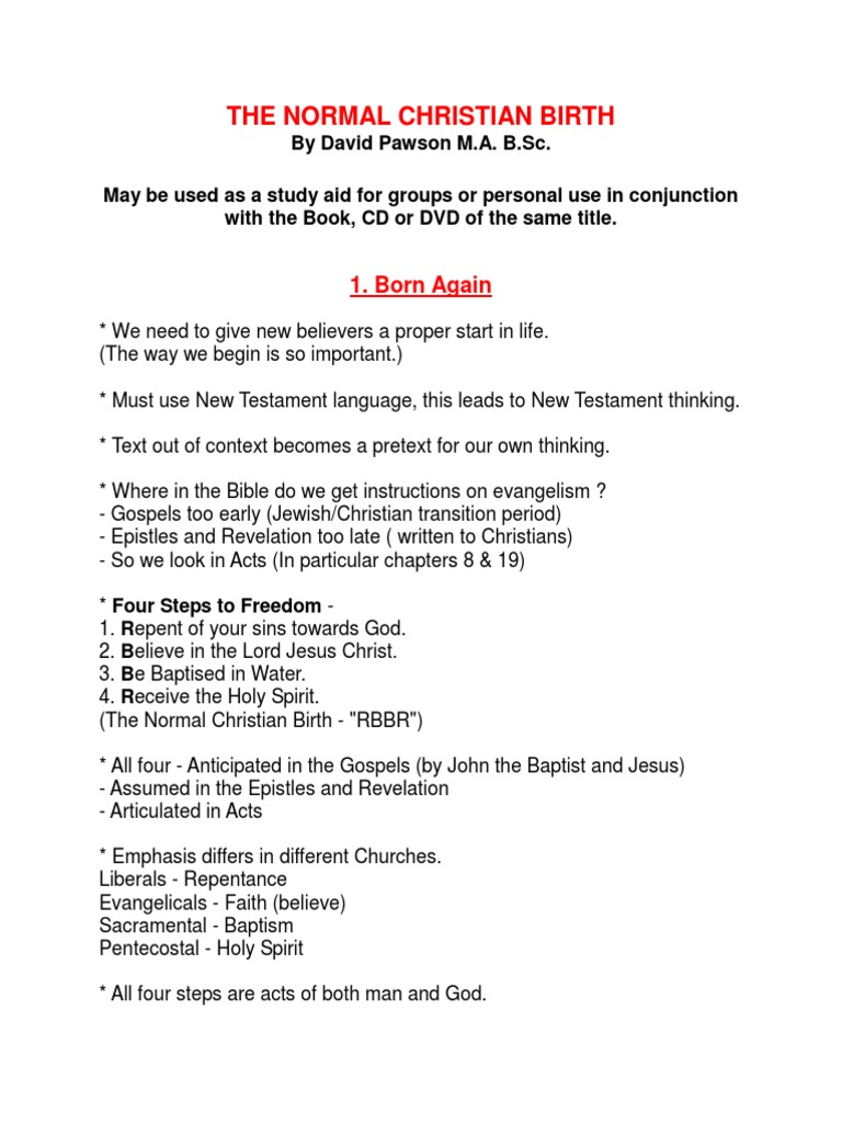 The Normal Christian Birth | PDF | Baptism | John The Baptist