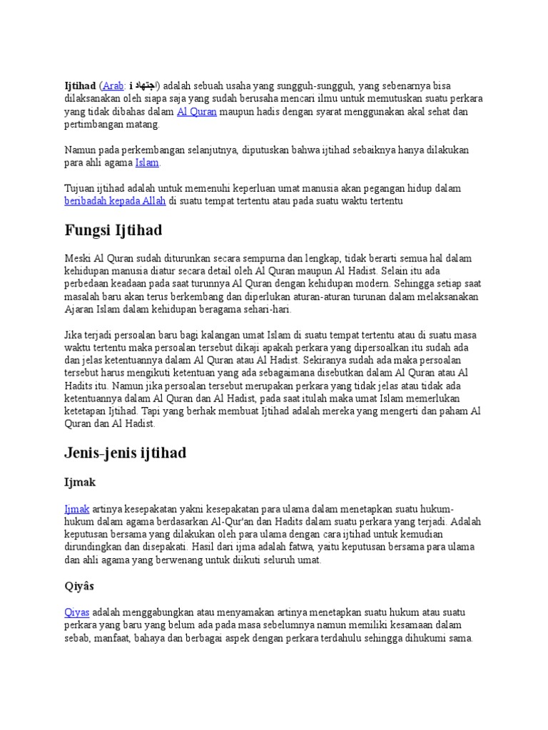 Ijtihad Dalam Islam | PDF | Agama & Spiritualitas | Filsafat
