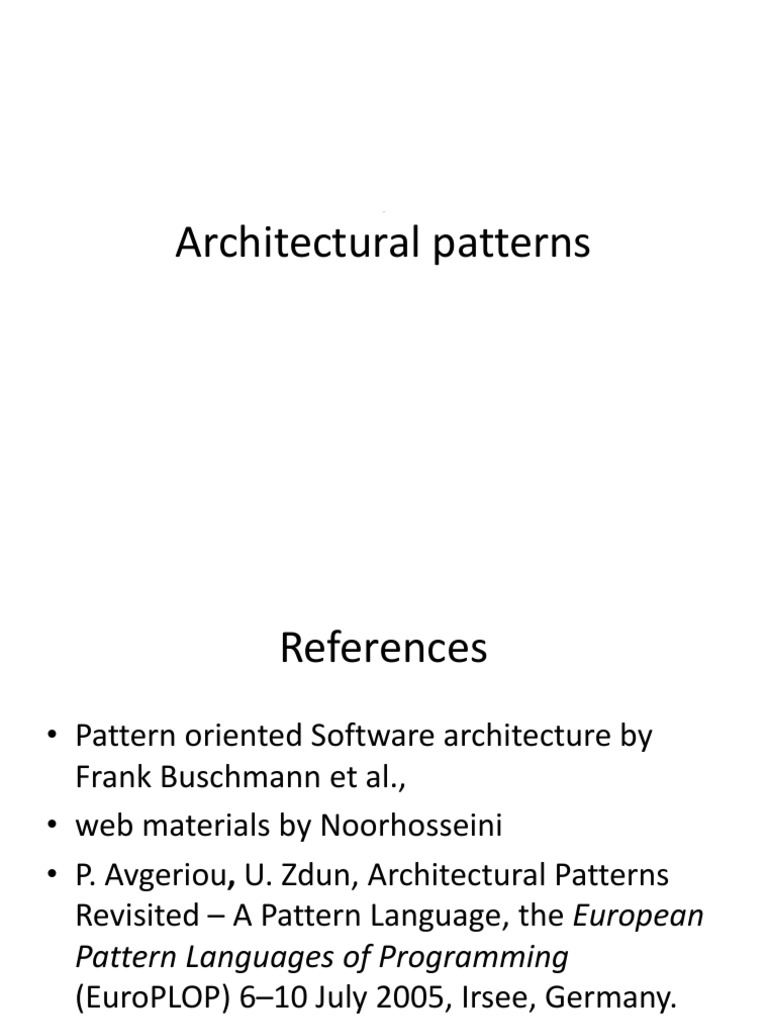 Architectural Patterns | PDF | Software Architecture | Runtime System