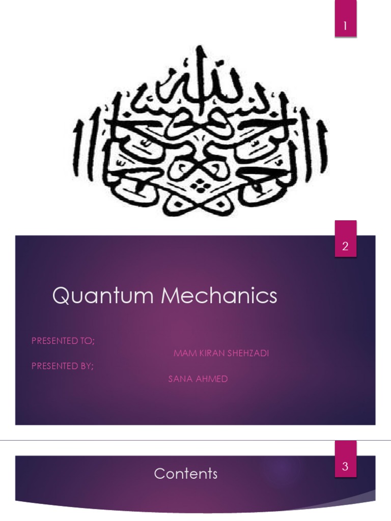 Presentation 1 | PDF | Wave Function | Quantum Mechanics