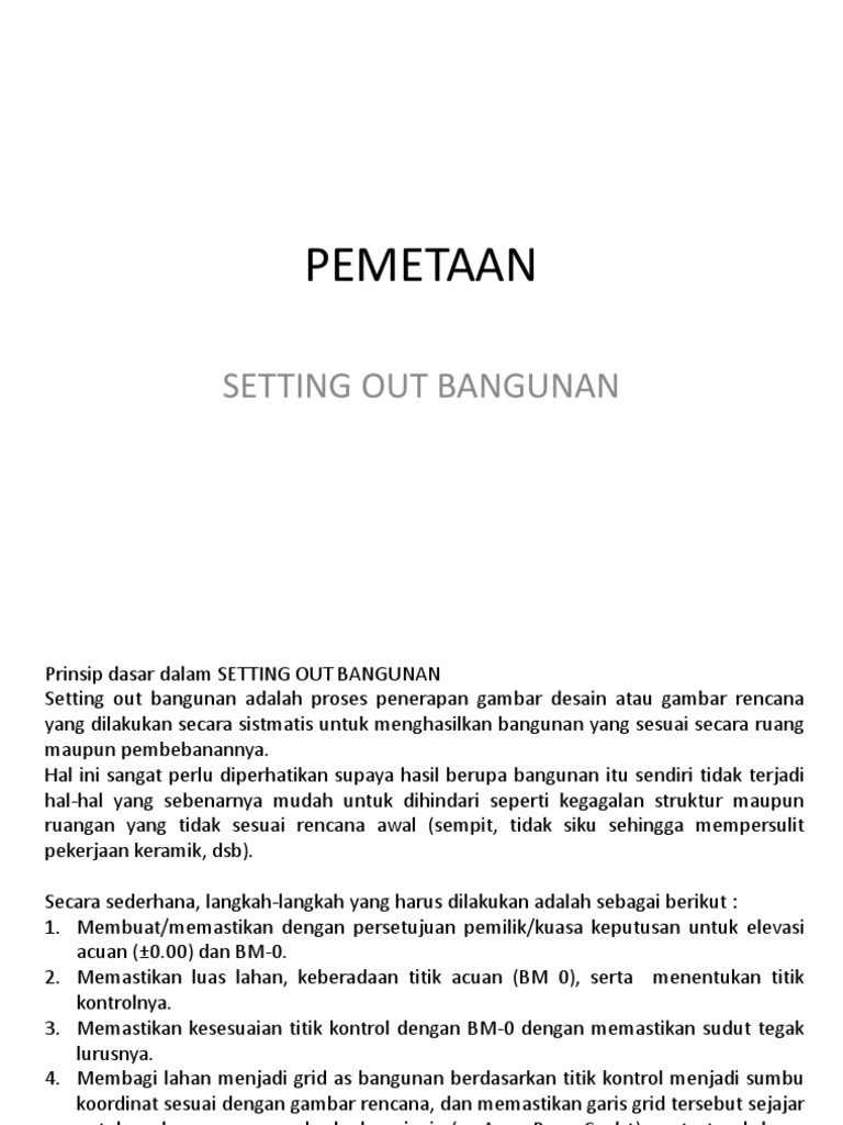 Setting Out Bangunan | PDF