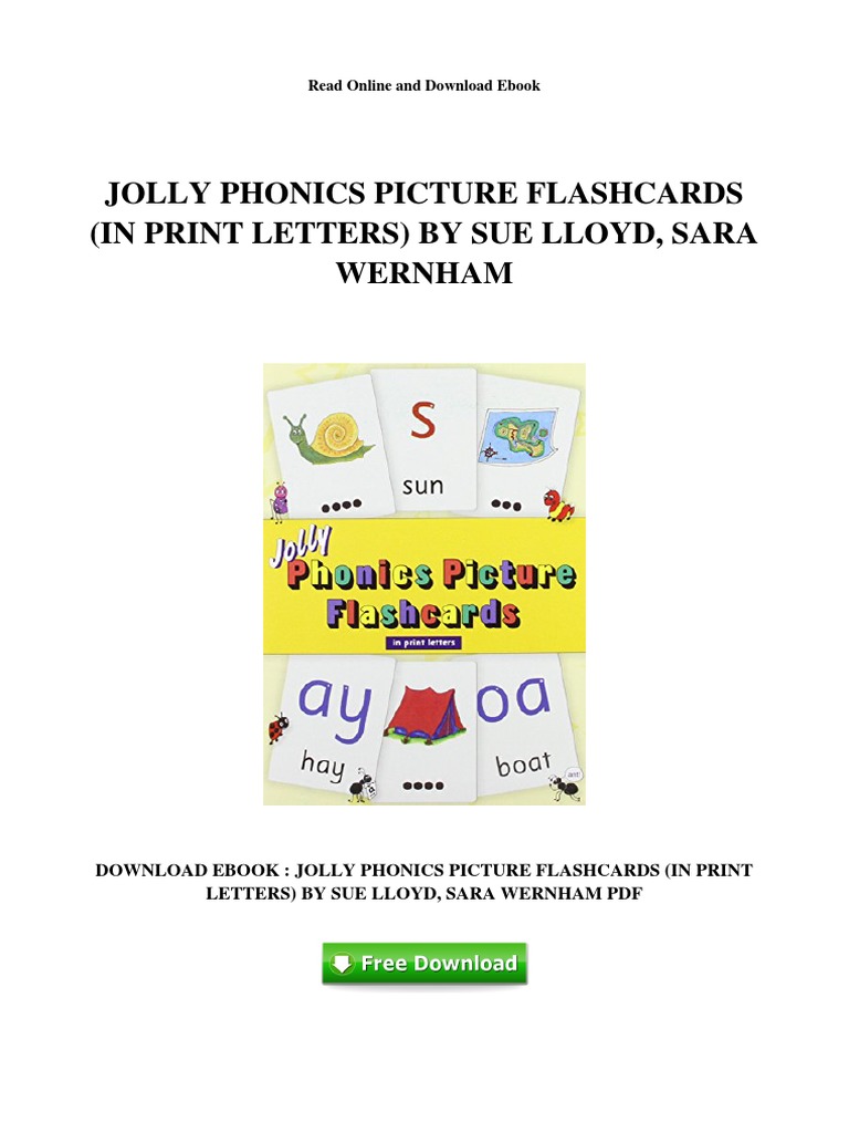 Jolly Phonics Picture Flashcards in Print Letters by Sue Lloyd Sara Wernham | PDF | Phonics | E ...