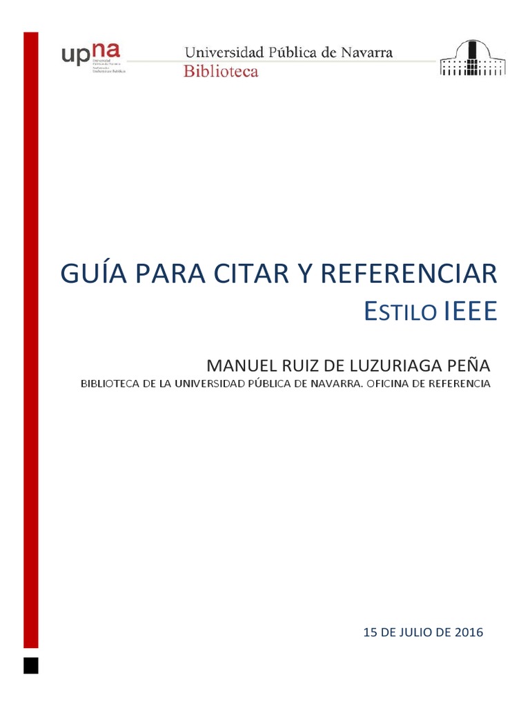 Guía para citar estilo IEEE | PDF | Bibliografía | Internet