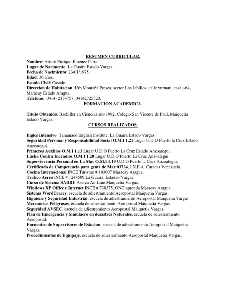 Curriculum Arturo | PDF