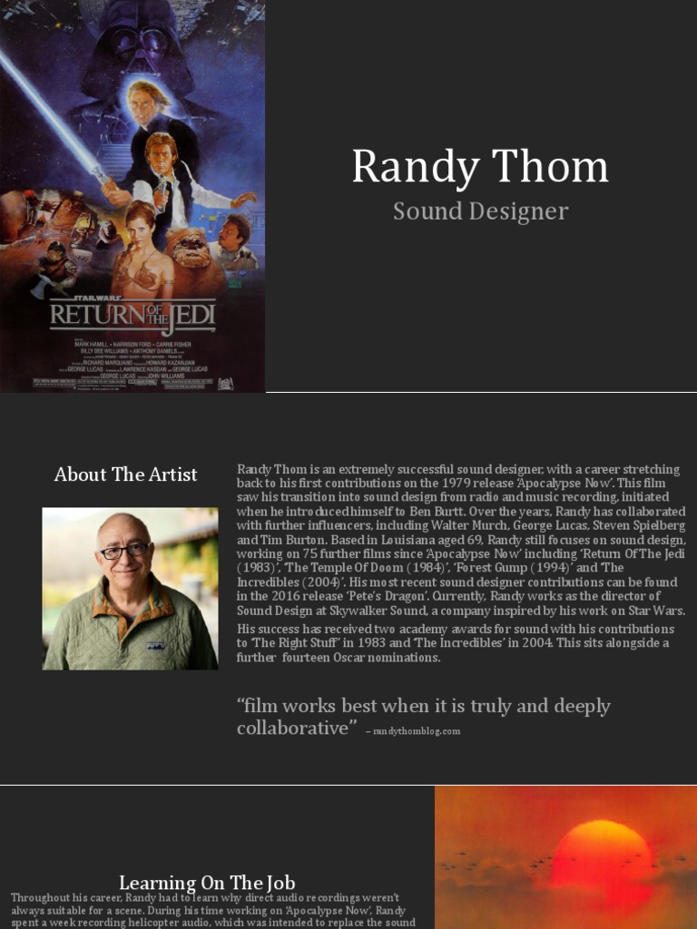 Randy Thom: Mastering Sound Design | PDF | Games & Activities | Art