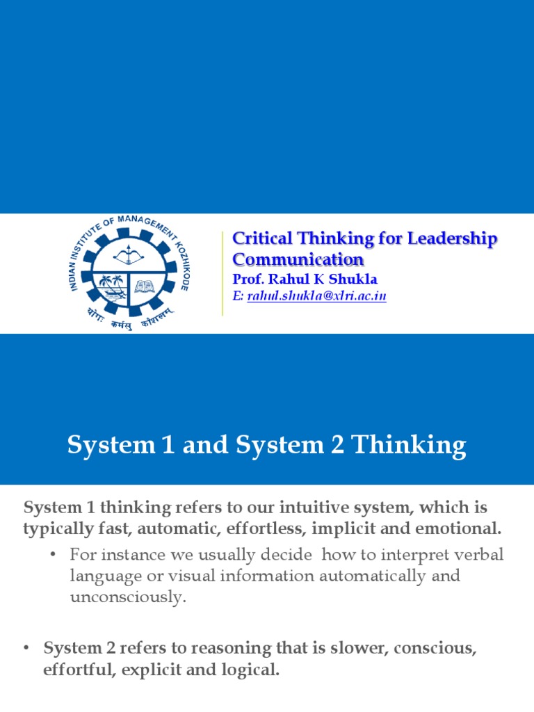 Session 3 & 4 - CT and Communication | PDF | Critical Thinking | Thought