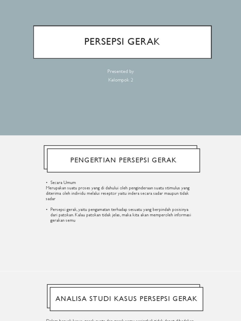 Persepsi Gerak | PDF | Pengembangan Diri