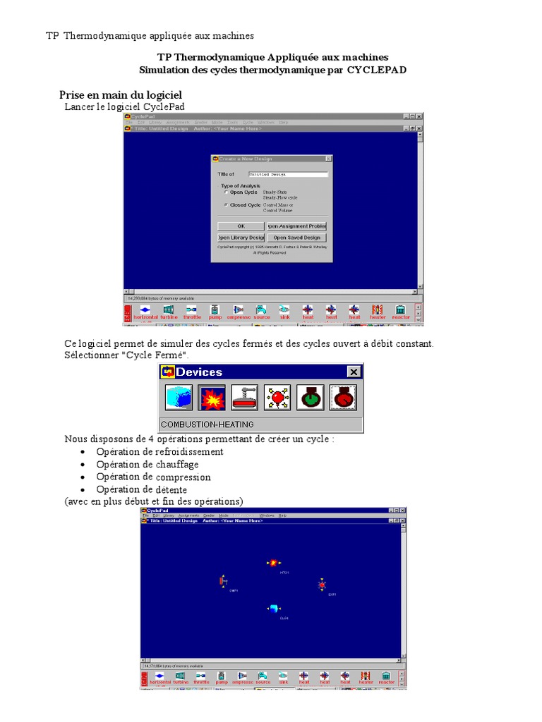 Simulation Cycle Thermodynamique avec CyclePad | PDF | Transfert ...
