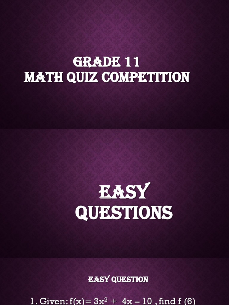 Math Quiz-Power Point | PDF | Interest | Bonds (Finance)