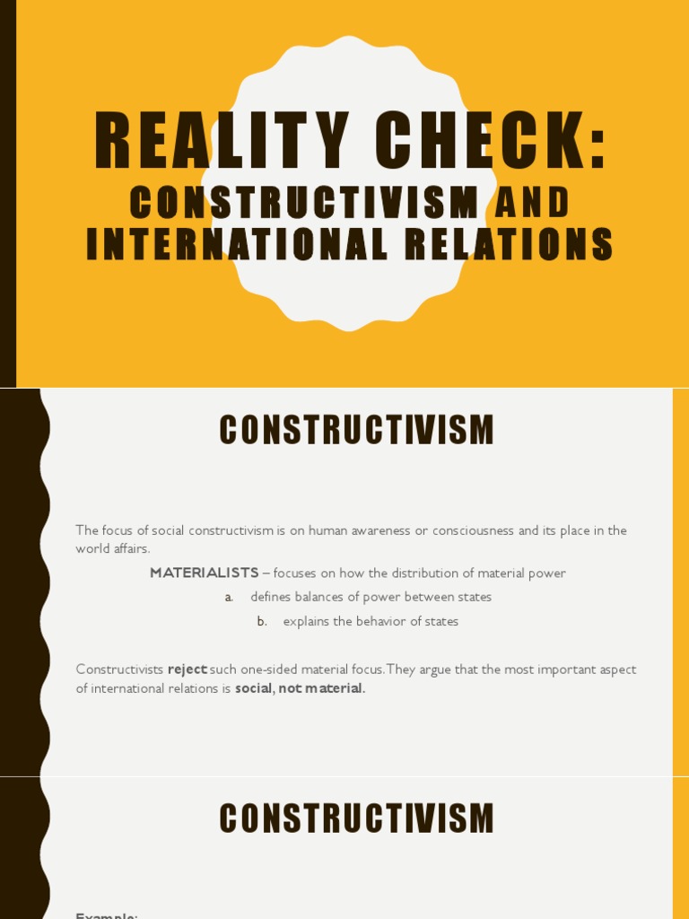 Constructivism and International Relations | PDF | International ...