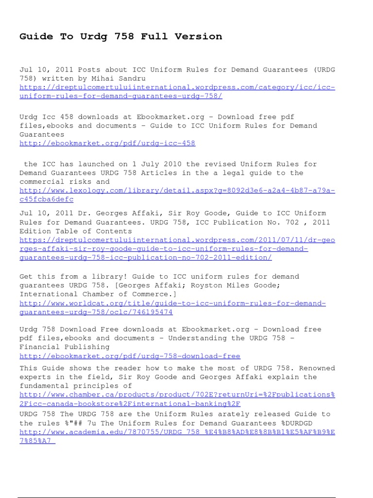 Fdocuments - in - Guide To Urdg 758 Full Version To Urdg 758 Full ...
