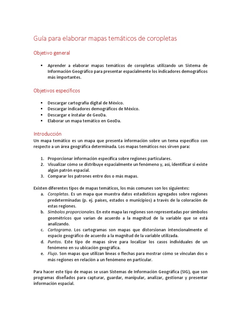 Guia Mapa Coropletas | PDF | Sistema de información geográfica | Mapa