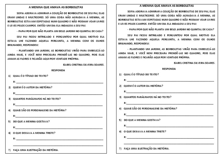 A Menina Que Amava As Borboletas | PDF