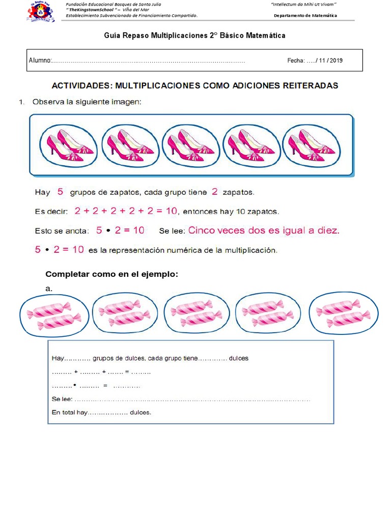 GUIA Repaso MULTIPLICACIONES 2do Básico | PDF