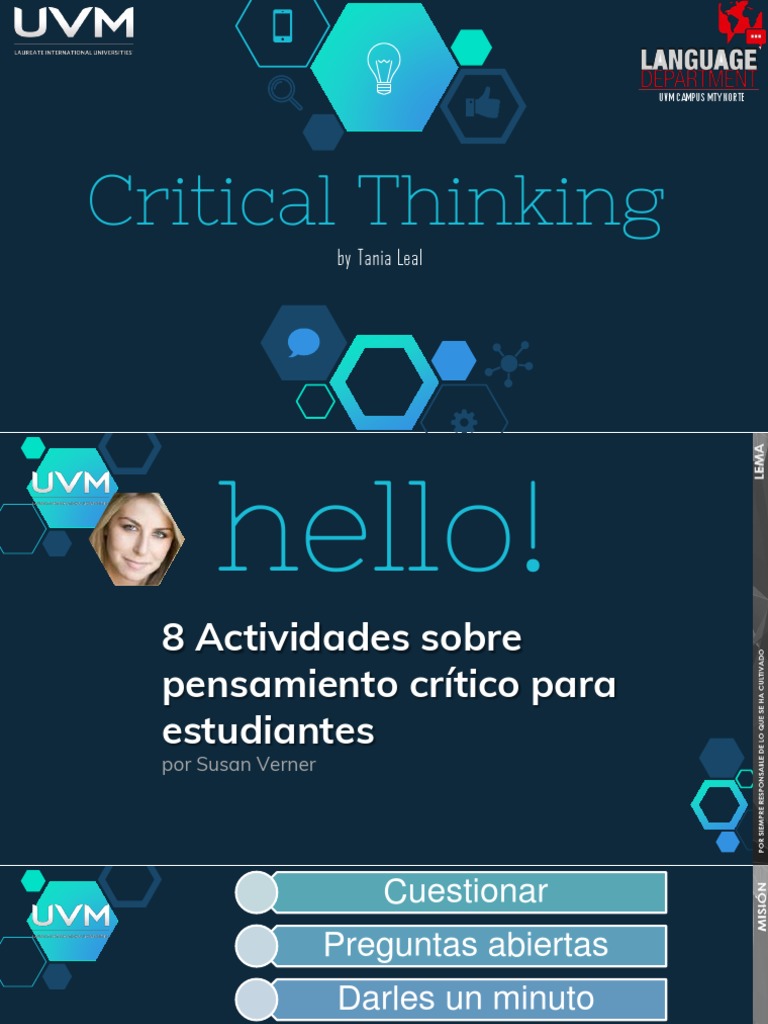 8 Actividades Sobre Pensamiento Crítico para Estudiantes Por Susan ...