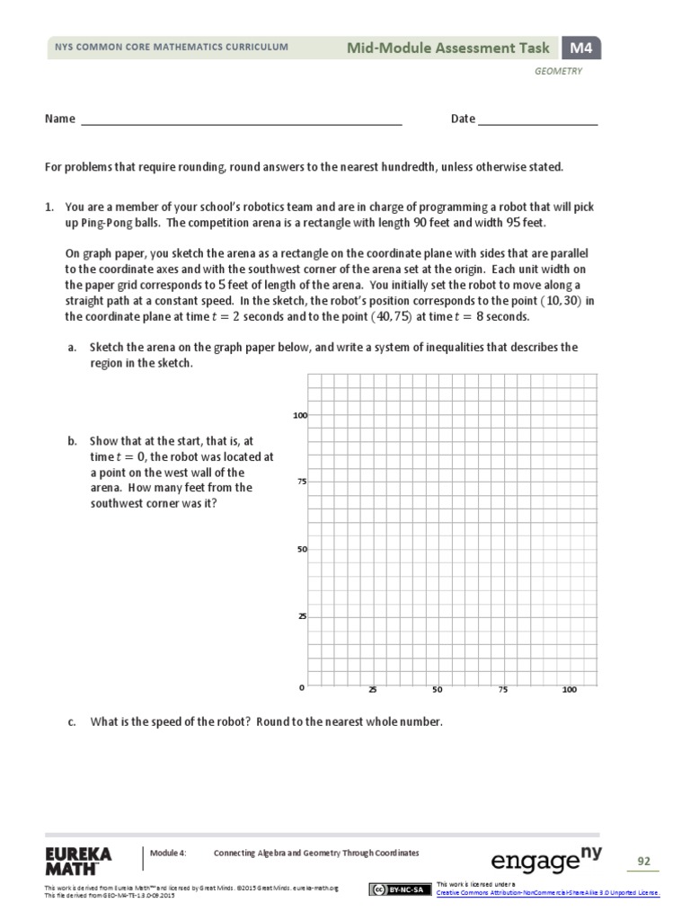 Geometry m4 Mid Module Assessment | PDF | Area | Triangle