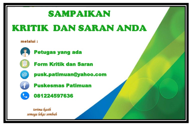 Banner Kritik Dan Saran | PDF