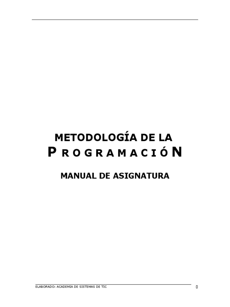 Manual Metodologia de La Programacion | PDF | Algoritmos | Tipo de datos