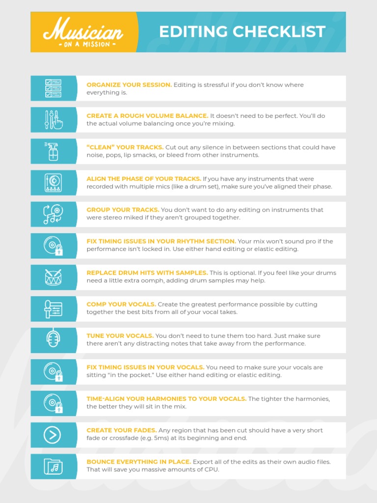 4 - Editing Checklist PDF | PDF