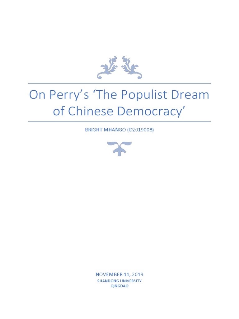 Chinese Democracy and Populism Explained | PDF | Communist Party Of ...