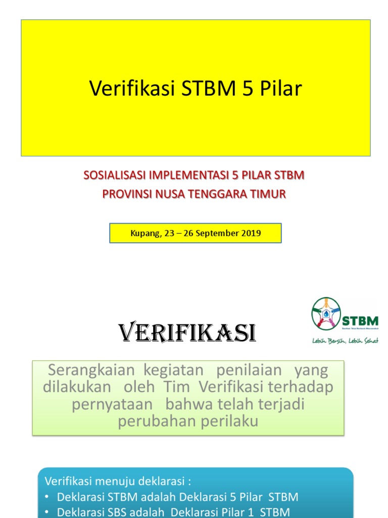 Verifikasi STBM 5 Pilar di NTT | PDF